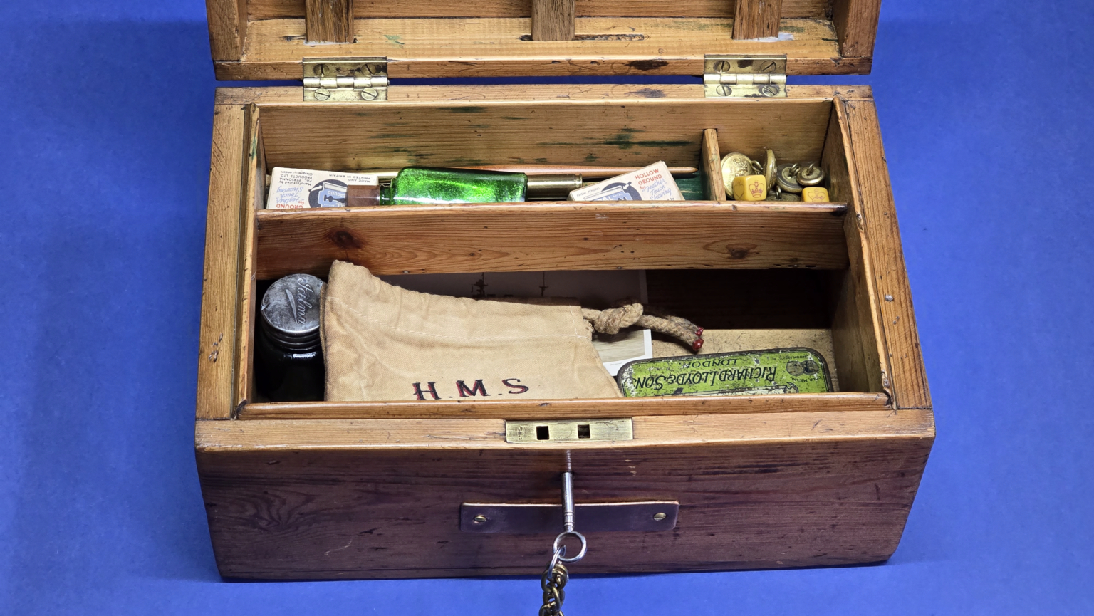 WW2 Royal Navy Sailor's Wooden Ditty Box - HMS Barham - Vault Militaria